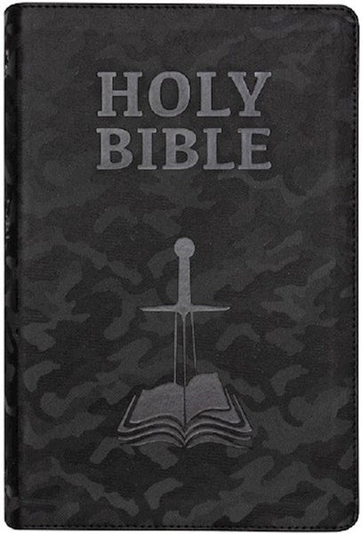 NASB 1995 Children's Edition-Midnight Black Camo Faux Leather ...